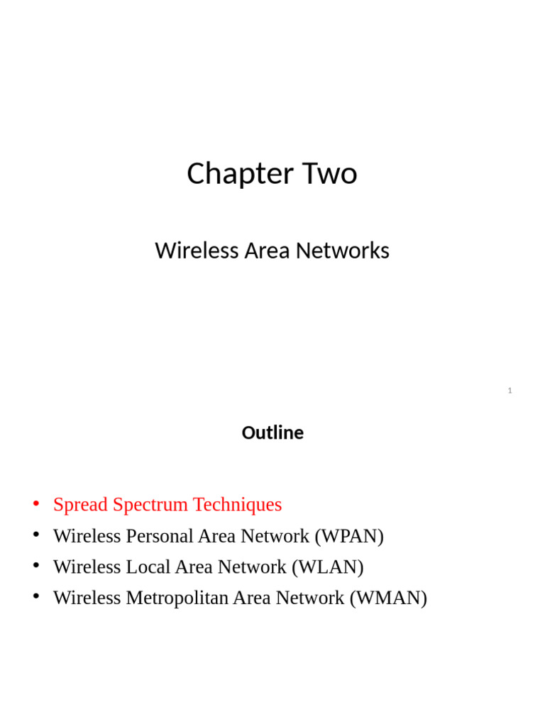 Chapter 2 Wirless Area Network | PDF | Ieee 802.11 | Wireless Lan