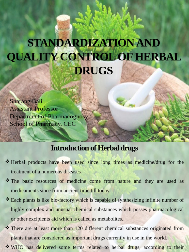 Standardization of Herbal Drugs | PDF | Thin Layer Chromatography ...