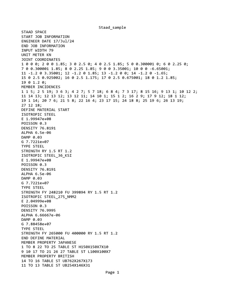 Staad Codes | PDF | Structural Engineering | Applied And ...