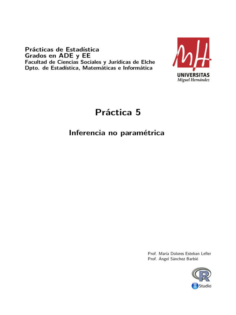 Práctica5.Inferencia No Paramétrica | PDF | Distribución normal | Teoría estadística
