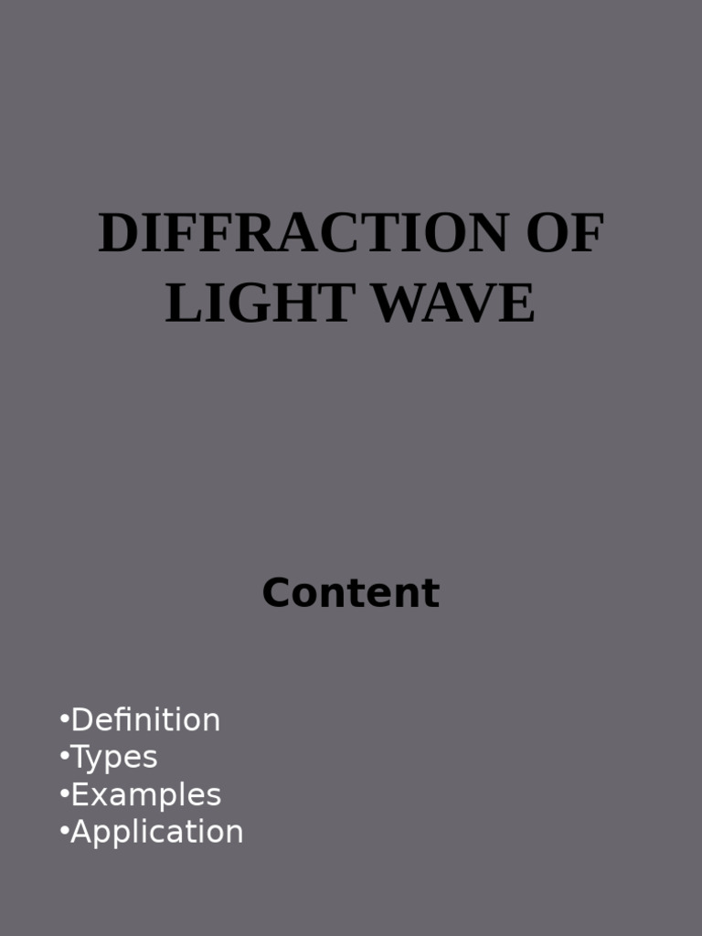 Diffraction of Light Wave | PDF | Diffraction | Microscopy