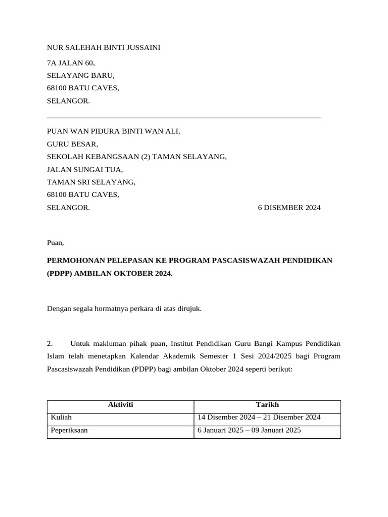 Surat Pelepasan | PDF