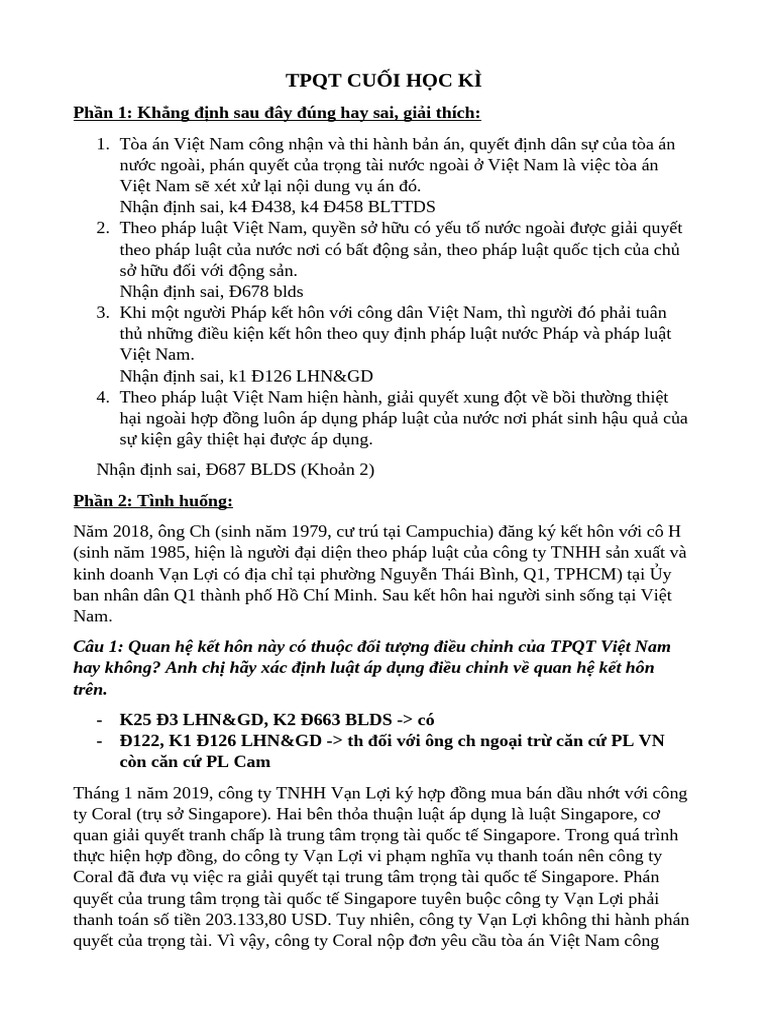 TPQT CUỐI HỌC KÌ | PDF