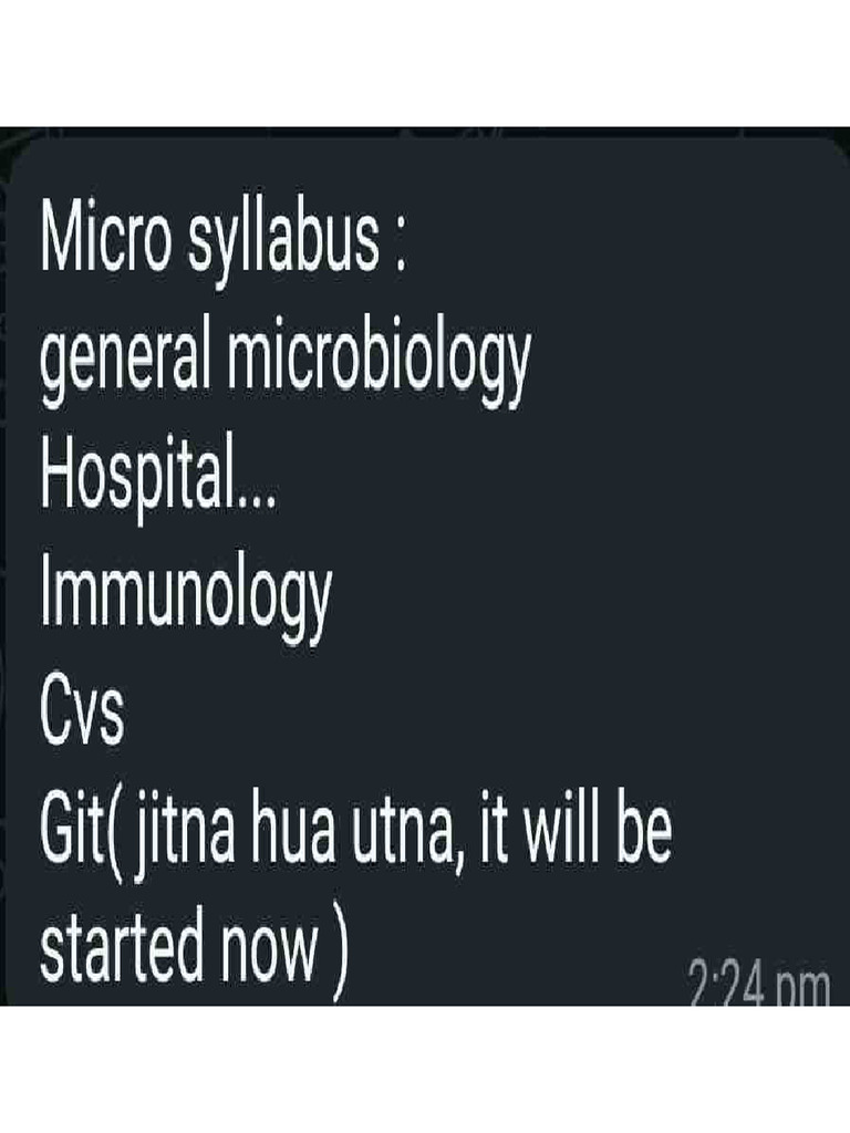 Microbiology Syllabus | PDF