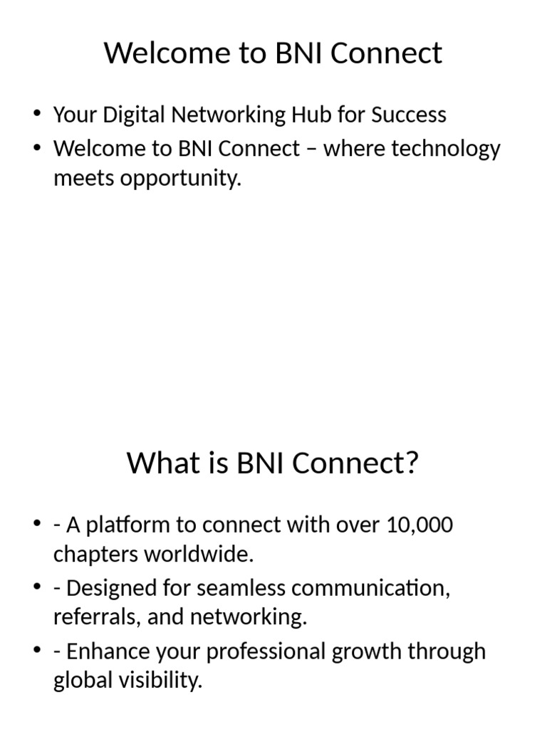 BNI Connect Introduction | PDF