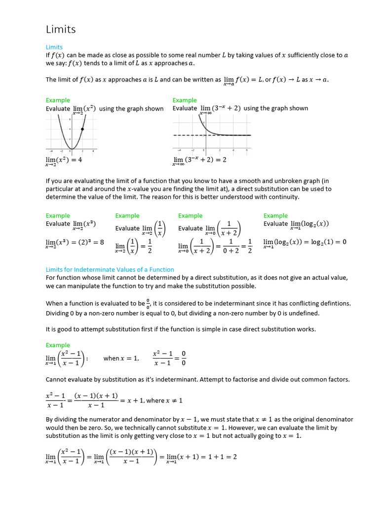 Limits | PDF | Mathematical Relations | Mathematical Analysis