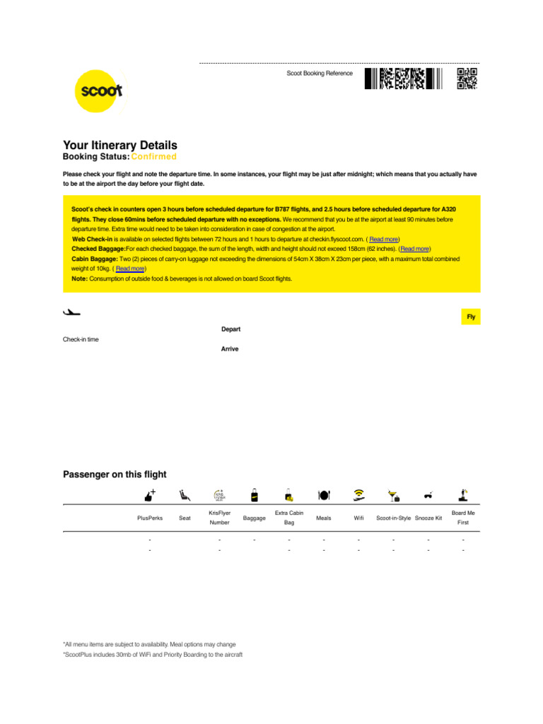 Itenery Rtn Sin-Atq | PDF | Fee | Credit Card