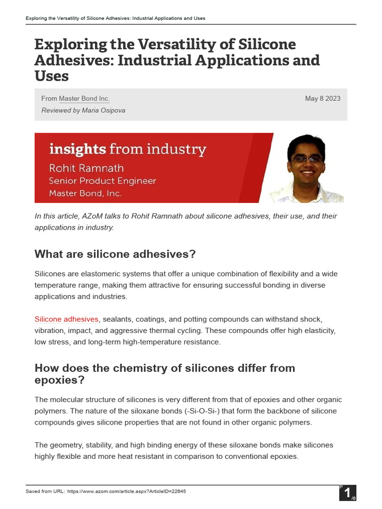 Exploring The Versatility of Silicone Adhesives Industrial Applications ...
