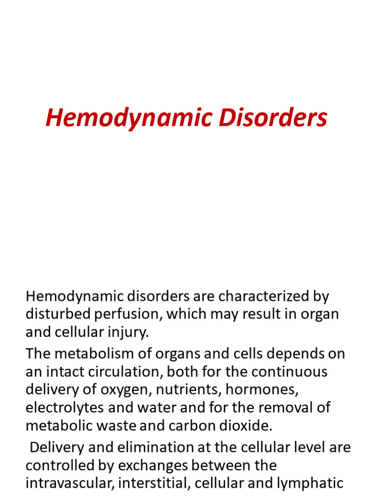 Understanding Hemodynamic Disorders | PDF | Thrombus | Thrombosis