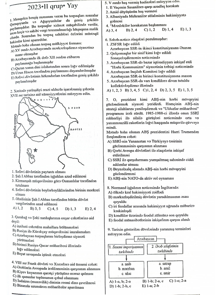 Blok 2023 2-Ci Qrup Yay | PDF