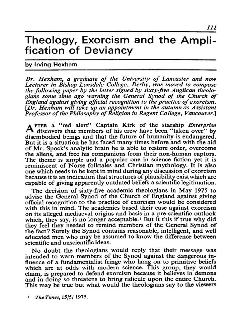 Theology Exorcism and The Amplification | PDF | Theology | Exorcism