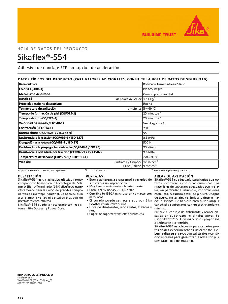 sikaflex-554 | PDF | Agua | Petróleo