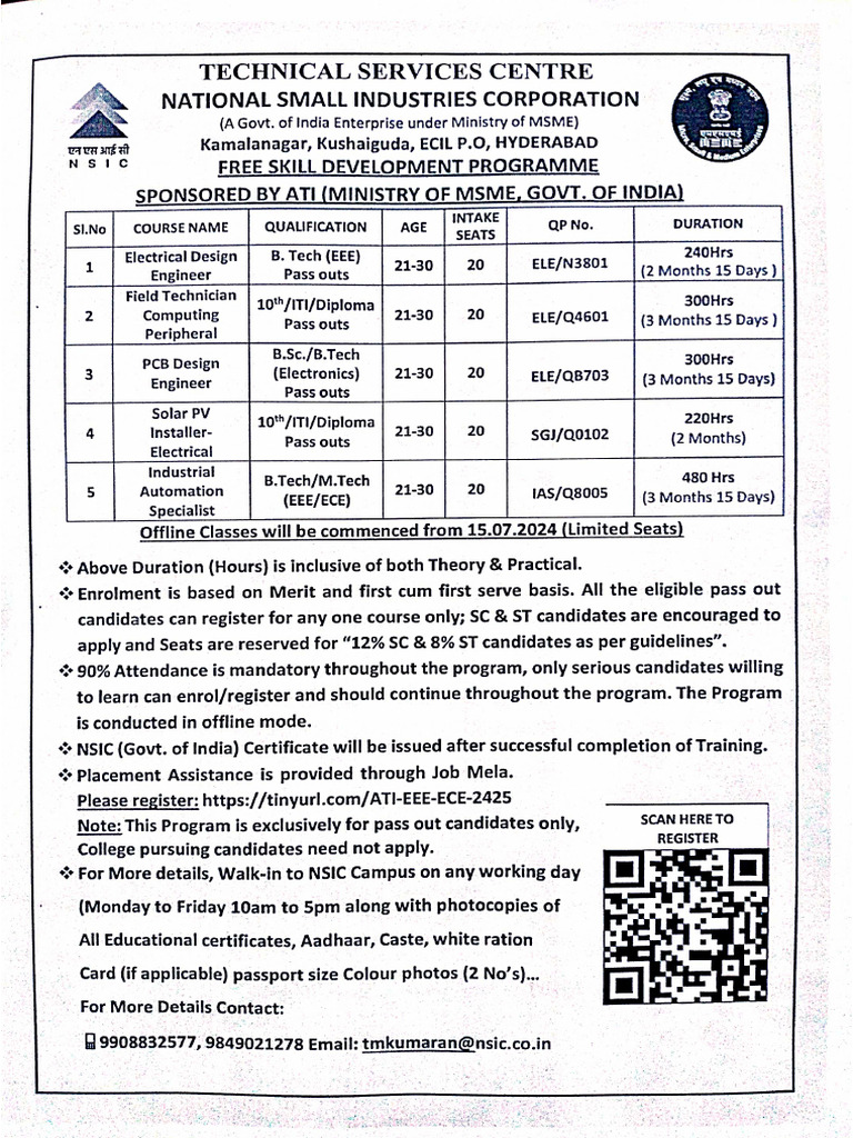NSIC ELECTRICAL COURCES | PDF
