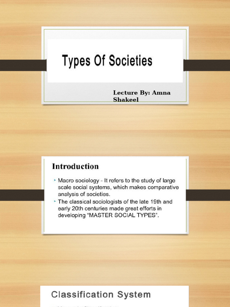 types of societies | PDF | Society | Agriculture
