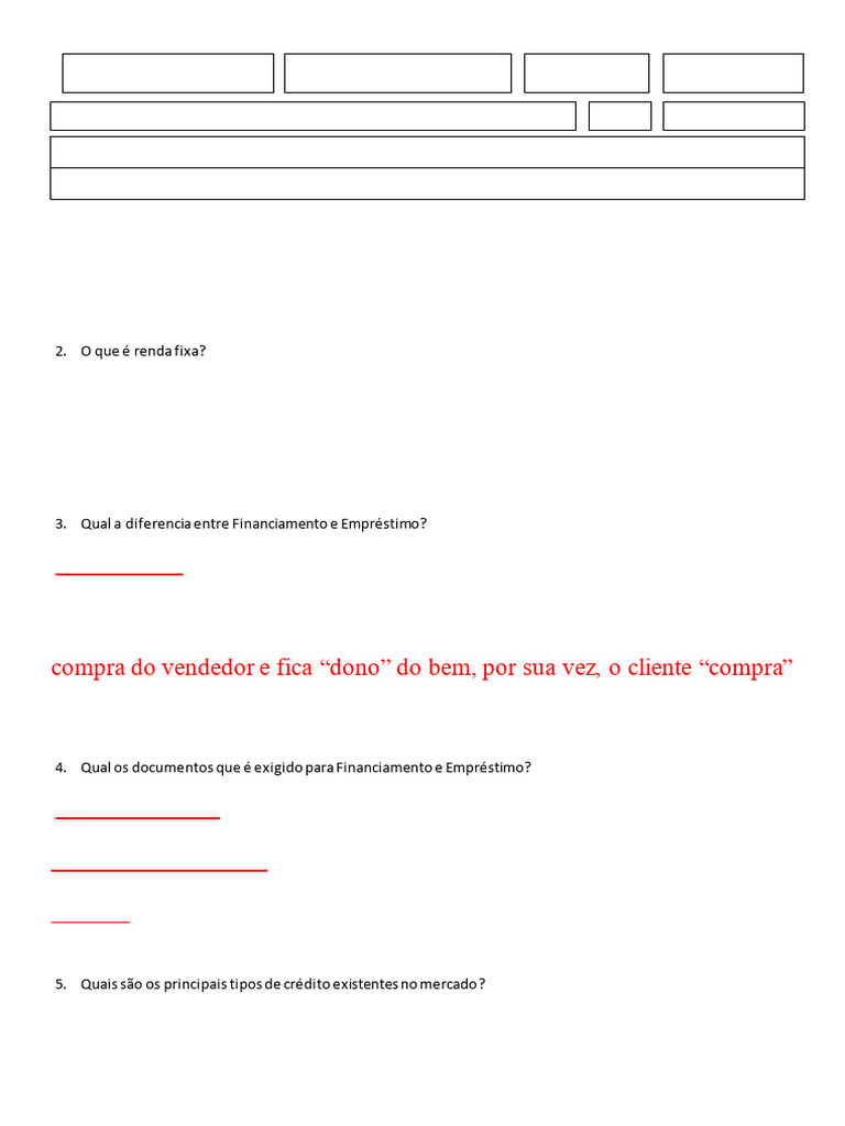 Prova - Ed. Finan. - Repostas | PDF