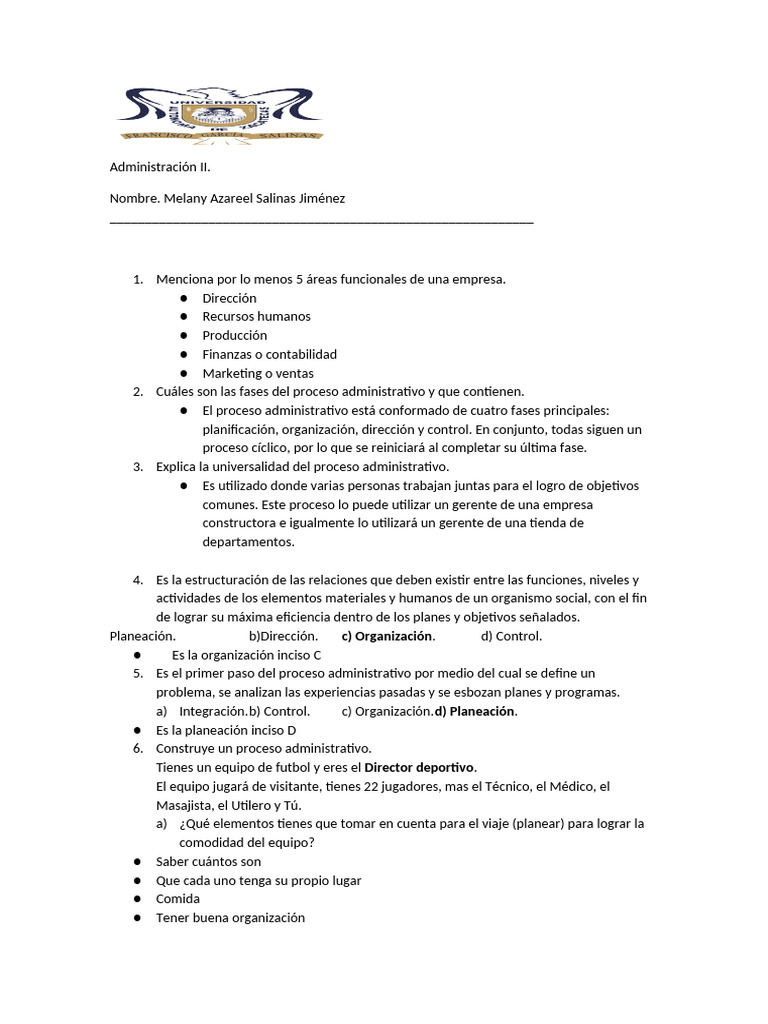 Examen ADM2 | PDF | Planificación