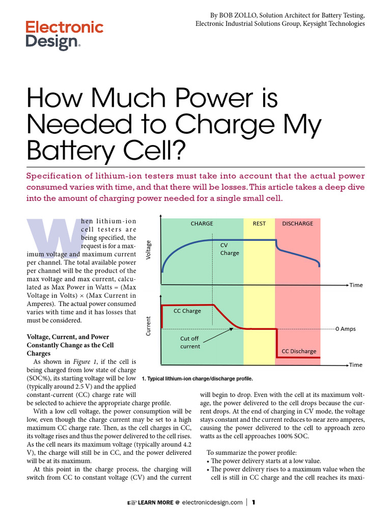 How Much Power is Needed to Charge My Battery Cell | PDF | Battery ...