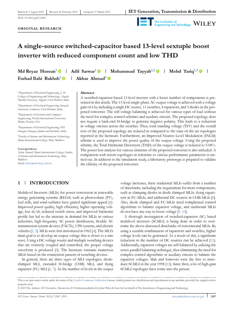 A Single-Source Switched-Capacitor Based 13-Level | PDF | Power ...