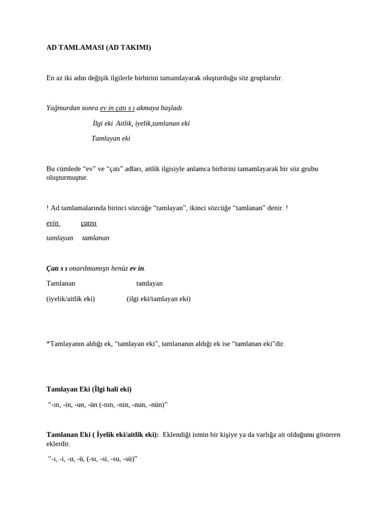 10.sinif Edebiyat Isim Tamlamalari Konu Anlatimi Ve Etkinlikleri | PDF