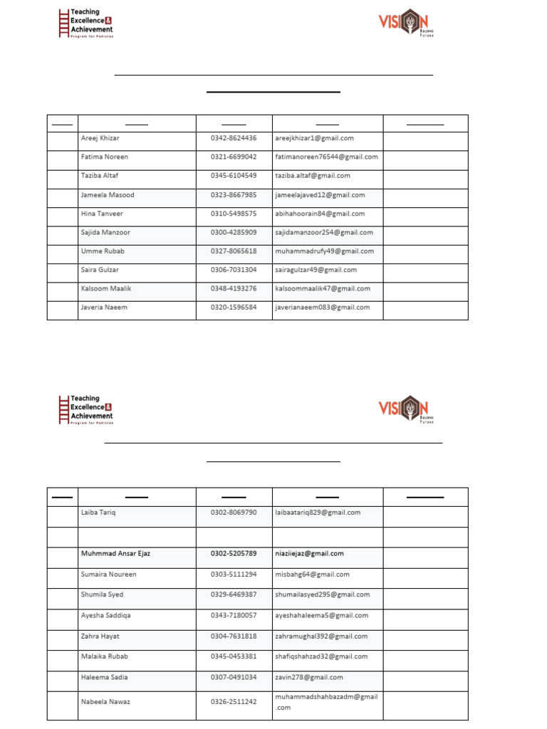 Attendance Sheet (TEA ASG Template) - 1 | PDF