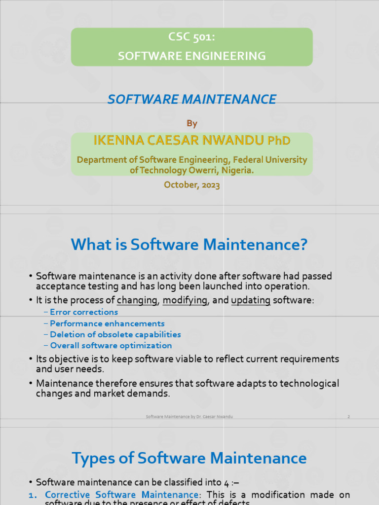 CSC 501-Software Maintenance | PDF | Software | Software Testing CSC 501-Software Maintenance | PDF | Software | Software Testing