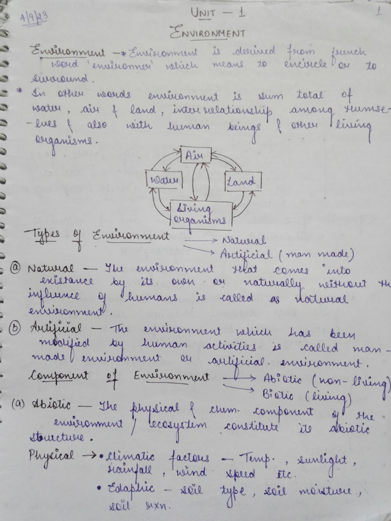 EVS Unit 1 - 2023 - 24-1 | PDF