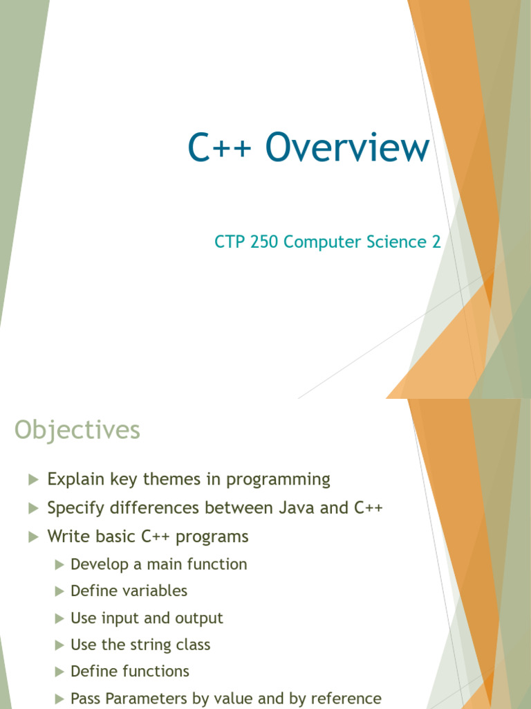 CTP-250 Module 1 Presentation | PDF | C++ | Method (Computer Programming)