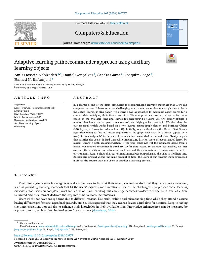Adaptive Learning Path Recommender System | PDF | Educational ...