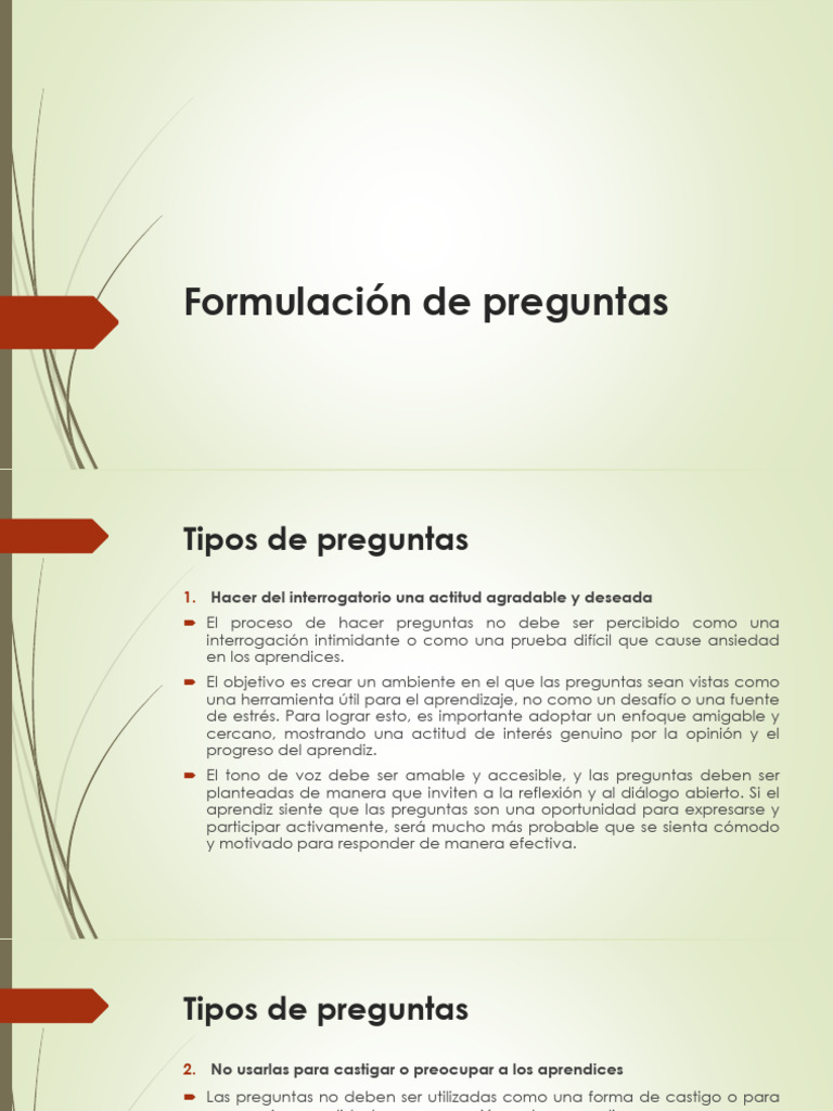 Tipos de preguntas | PDF | Diseño | Aprendizaje