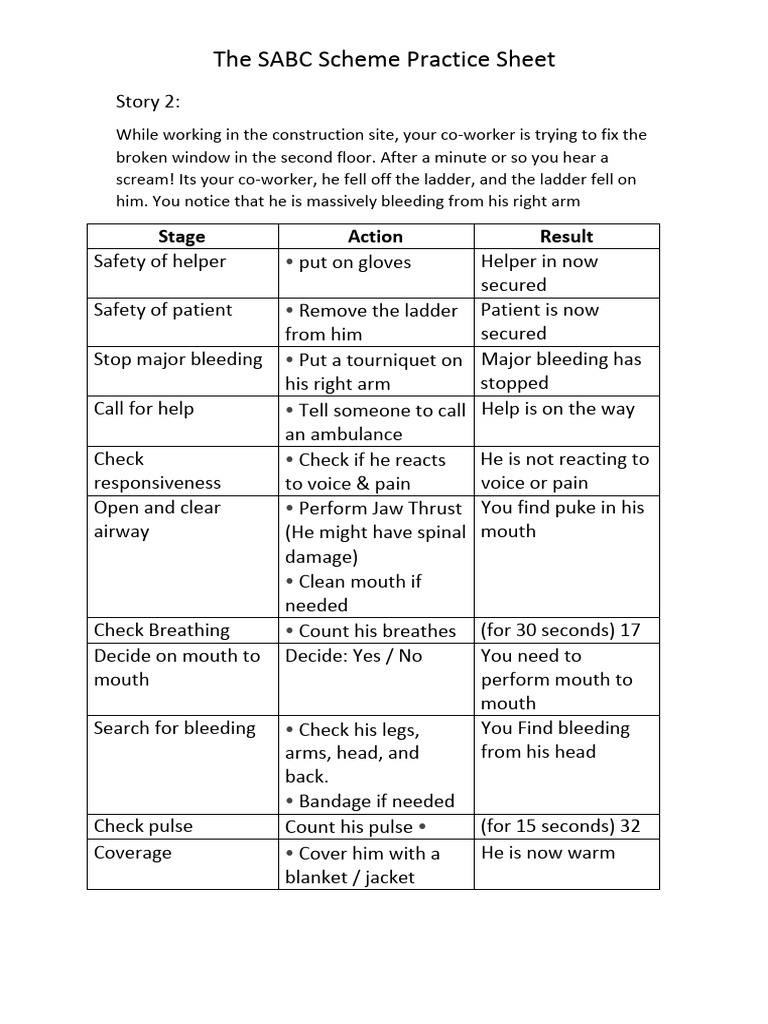 SABC Practice - Story 2 | PDF