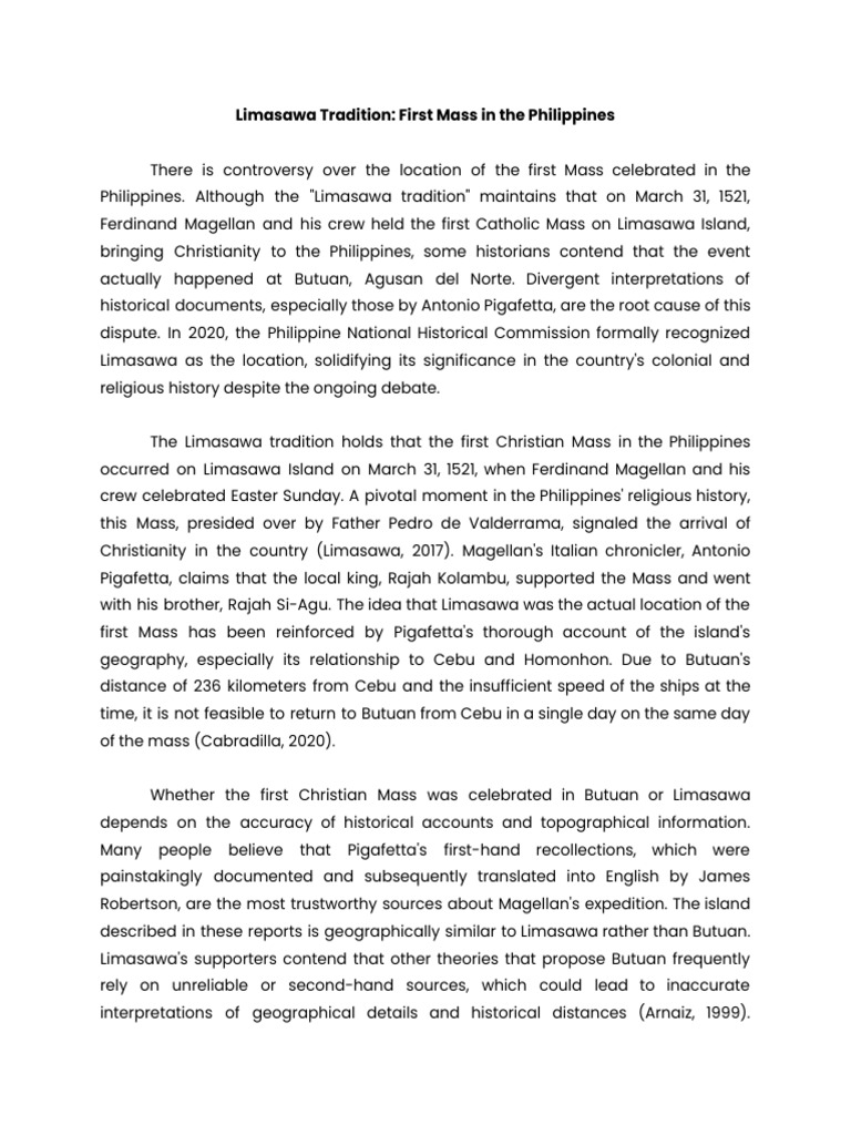 Scholarly Annotation Limasawa Tradition GROUP 1 | PDF