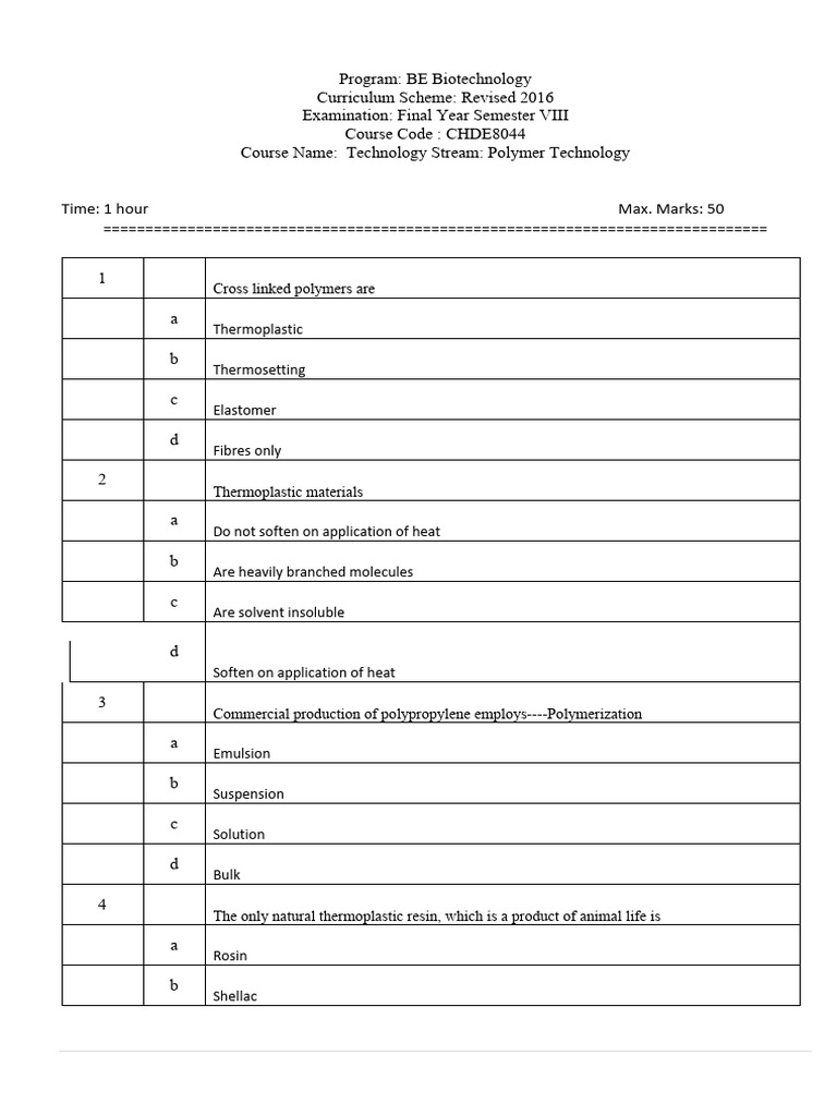 Practice set 3 | PDF | Polymerization | Polymers