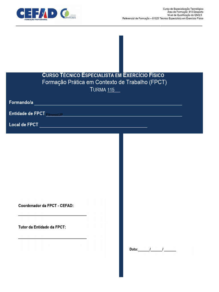 Relatório de Estágio em Exercício Físico | PDF | Física