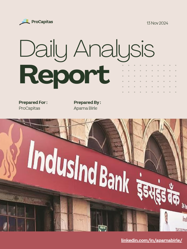 Daily Analysis Report - IndusInd Bank | PDF | Money | Investing