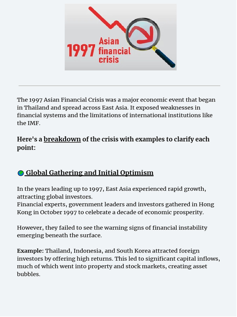 Asian Financial Crisis 1997 | PDF | 1997 Asian Financial Crisis | Financial Crises