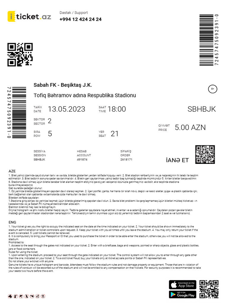 Iticket - AZ Order 2618171 9924441 | PDF