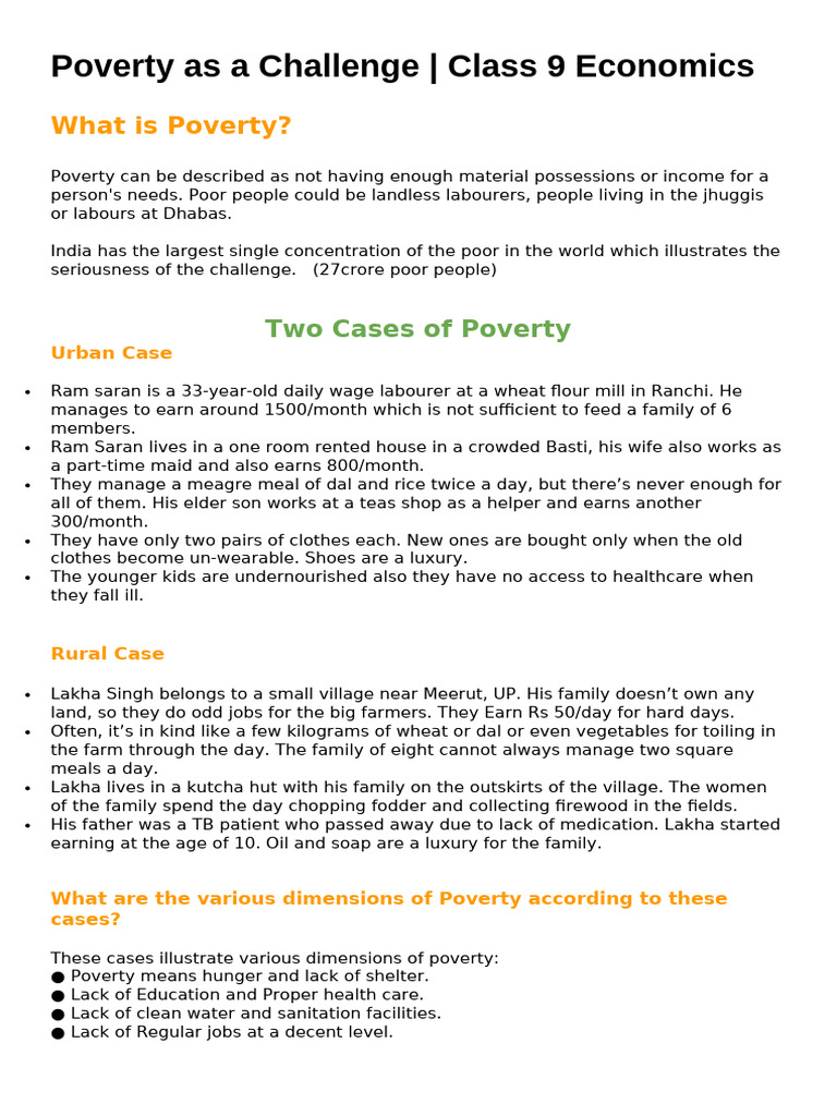 Poverty as a Challenge | PDF | Poverty | Poverty & Homelessness