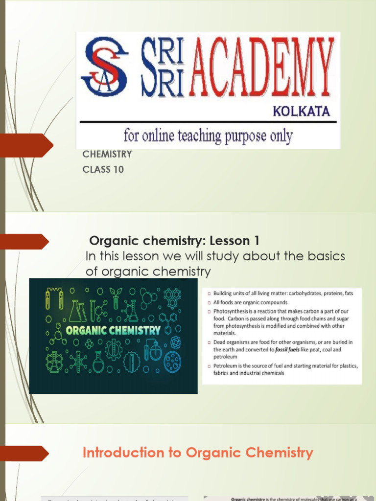 Organic Chemistry Lesson 1 | PDF