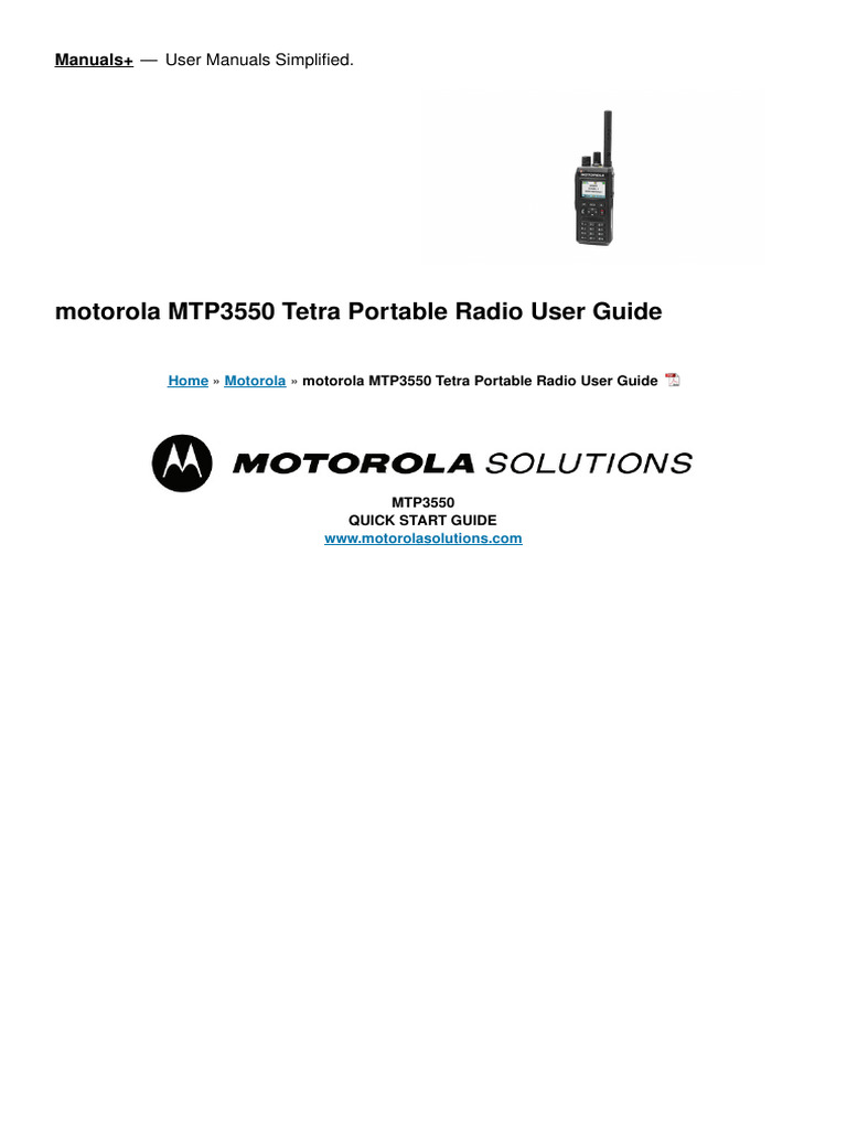 mtp3550 Tetra Portable Radio Manual | PDF | Radio | Duplex (Telecommunications)