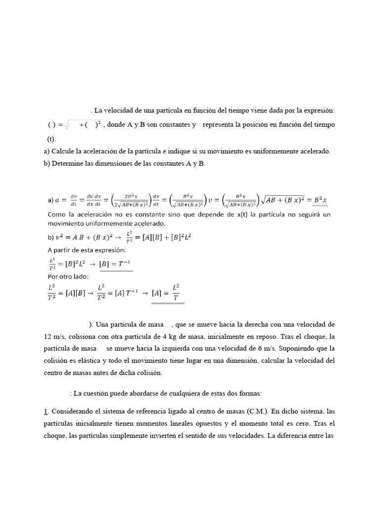 Parcial2021 Sol | PDF | Masa | Velocidad