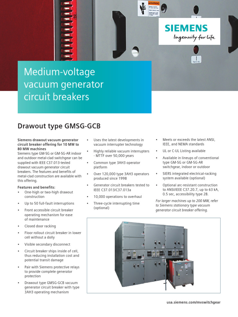 Ansi MV GCB GMSG Drawout Flyer en | PDF | Electromagnetism | Electrical ...