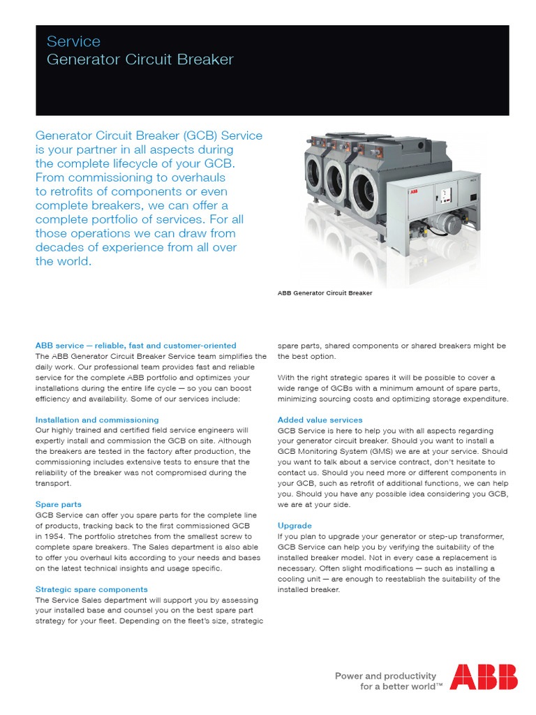 En Service - Generator Circuit Breaker | PDF