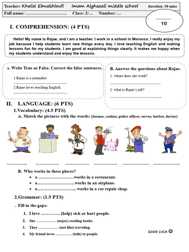 Quiz 1 8th Grade BB | PDF