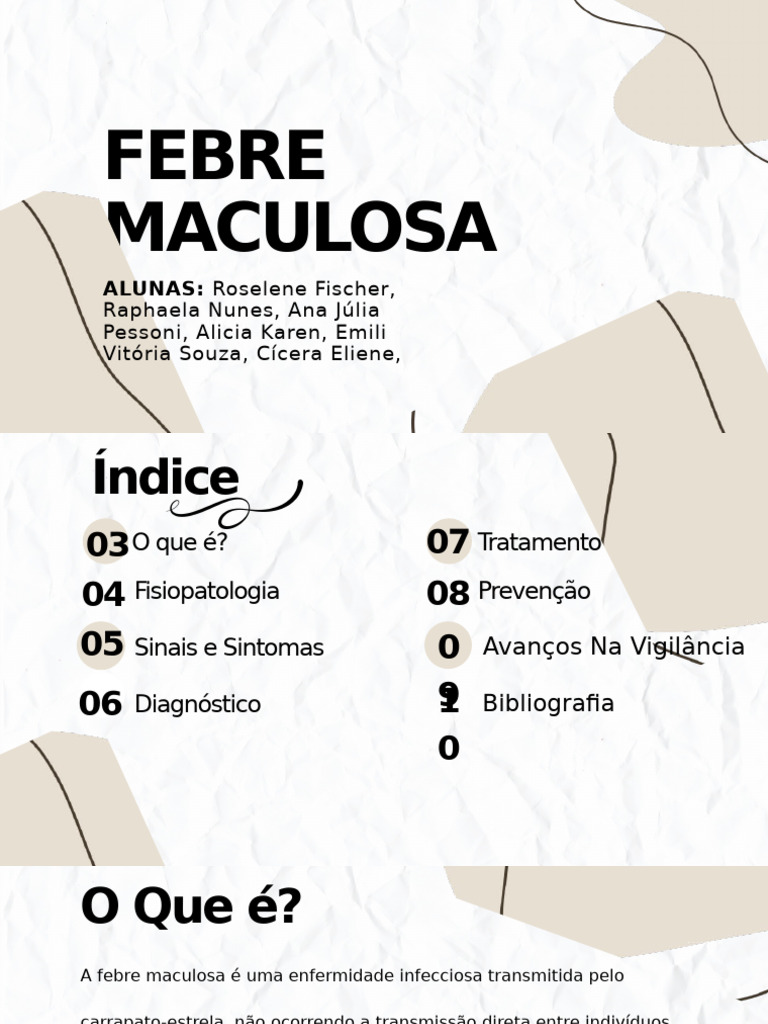 Febre Maculosa: Sintomas e Tratamento | PDF | Remédio | Ciências da Saúde