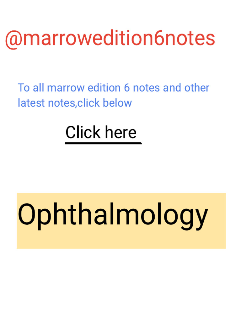 Optha Ed6 Marrowedition6notes | PDF
