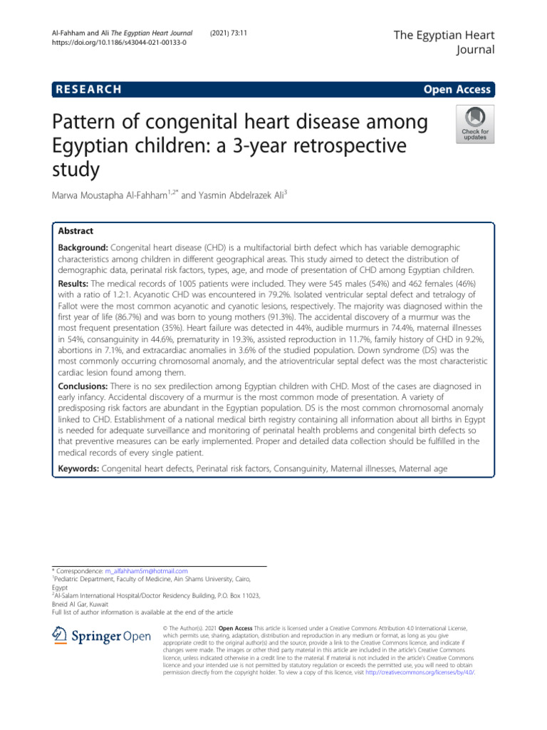 2021 Article 133 | PDF | Congenital Heart Defect | Cardiology
