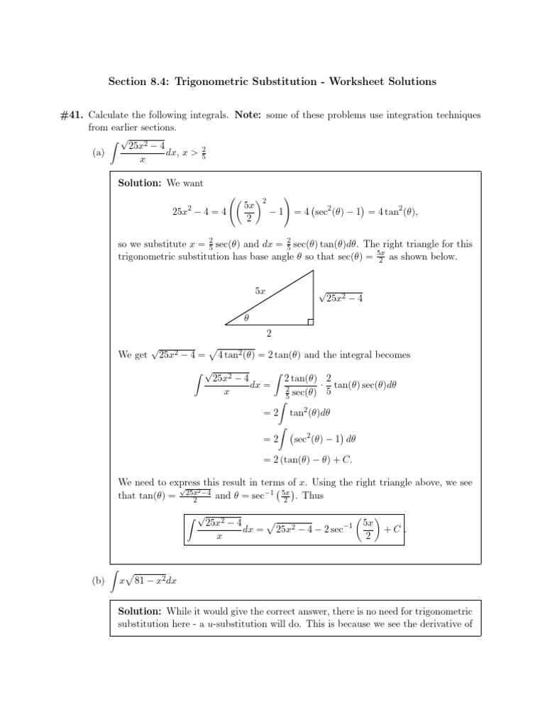 8.4worksheetsol | PDF | Trigonometric Functions | Square Root