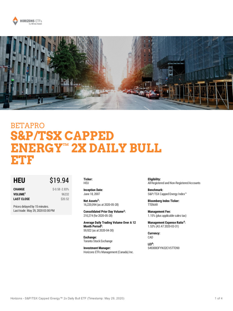 S&P/TSX Capped Energy 2X Daily Bull ETF: Betapro | PDF | Exchange ...