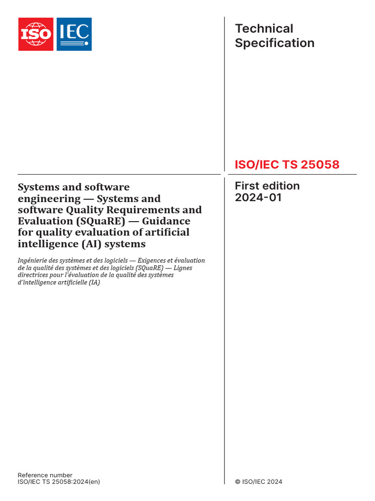 ISO IEC TS 25058-2024 | PDF | Machine Learning | Artificial Intelligence