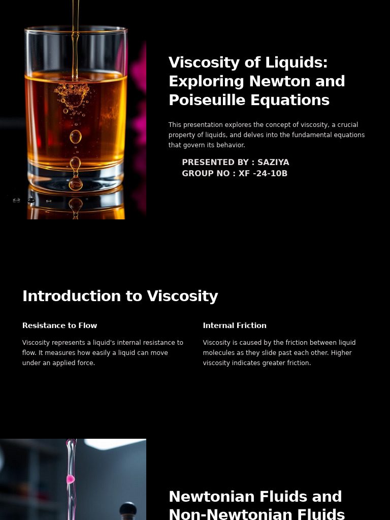 Viscosity of Liquids Exploring Newton and Poiseuille Equations | PDF ...